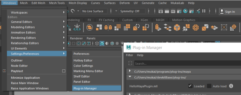 Maya C++ プラグインの作成（windows） – Mukai Laboratory